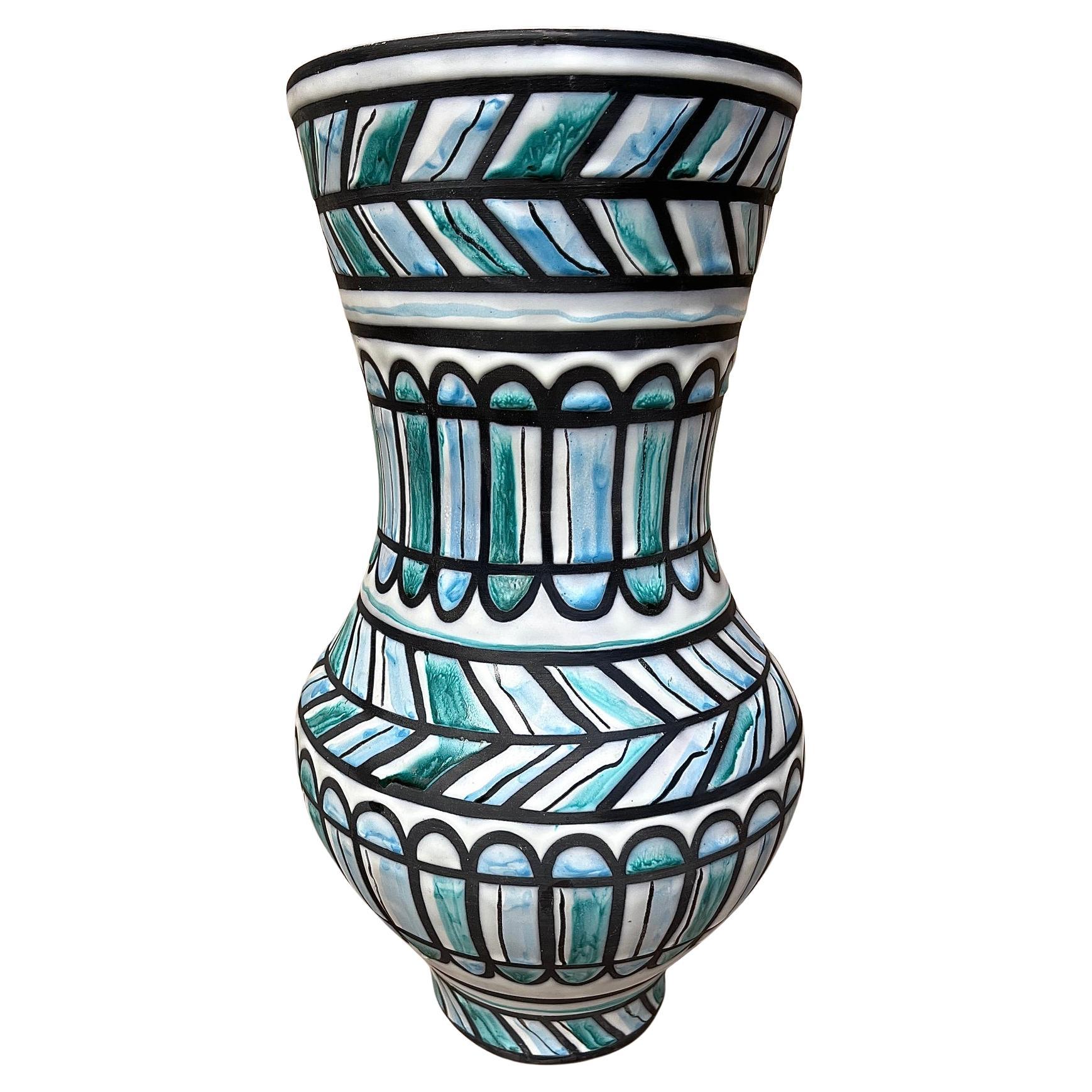 Large glazed ceramic vase, Rober Capron, Vallauris, 1950's For Sale at ...