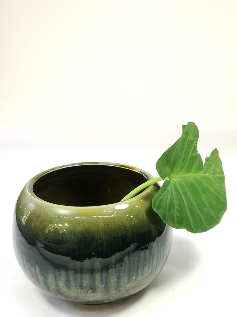 Large, Glazed, Mid-Century Ceramic Cachepot, 1970s at 1stDibs