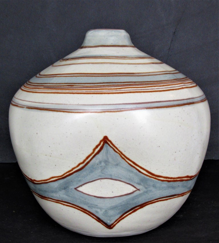 Large Glidden Pottery Sandstone Artware Vase by Fong Chow at 1stDibs