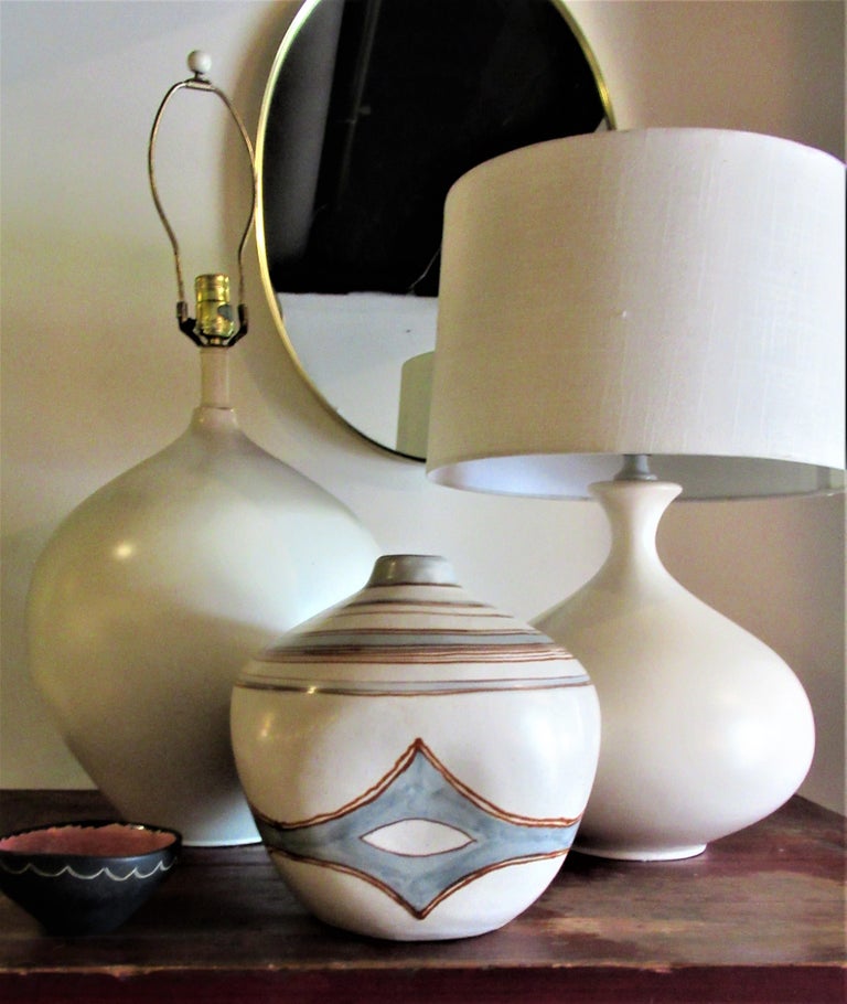 Large Glidden Pottery Sandstone Artware Vase by Fong Chow at 1stDibs