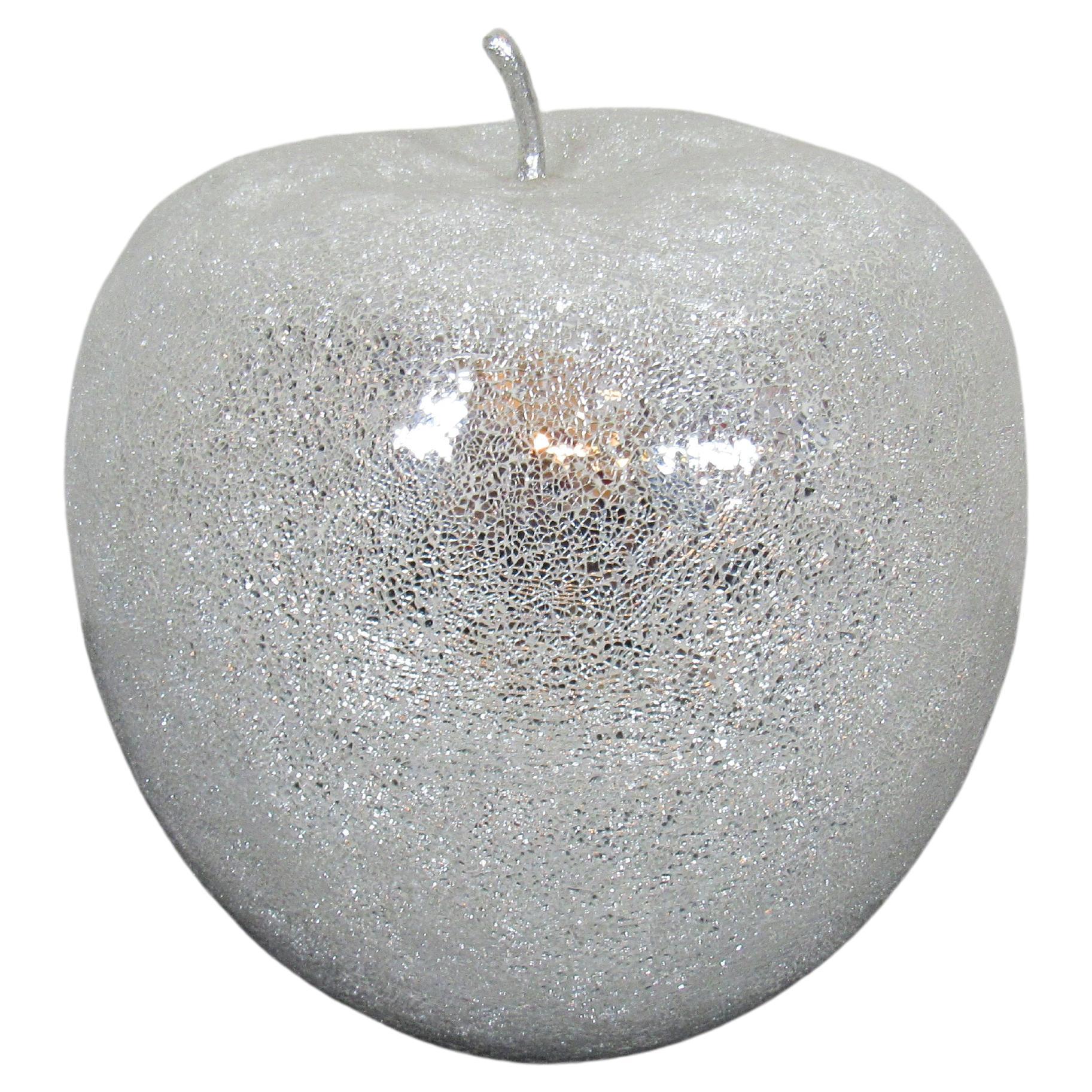Apple Metal Sculpture with Bite Lebanese Artist Amine El Bacha Silver ...