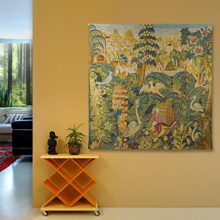 Large Gobelin Bestiaire by Robert Four Paris Aubusson Marked Tombée De ...