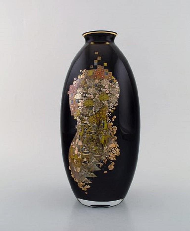 Large Goebel Vase in Porcelain with Gustav Klimt Motifs, Late 20th ...