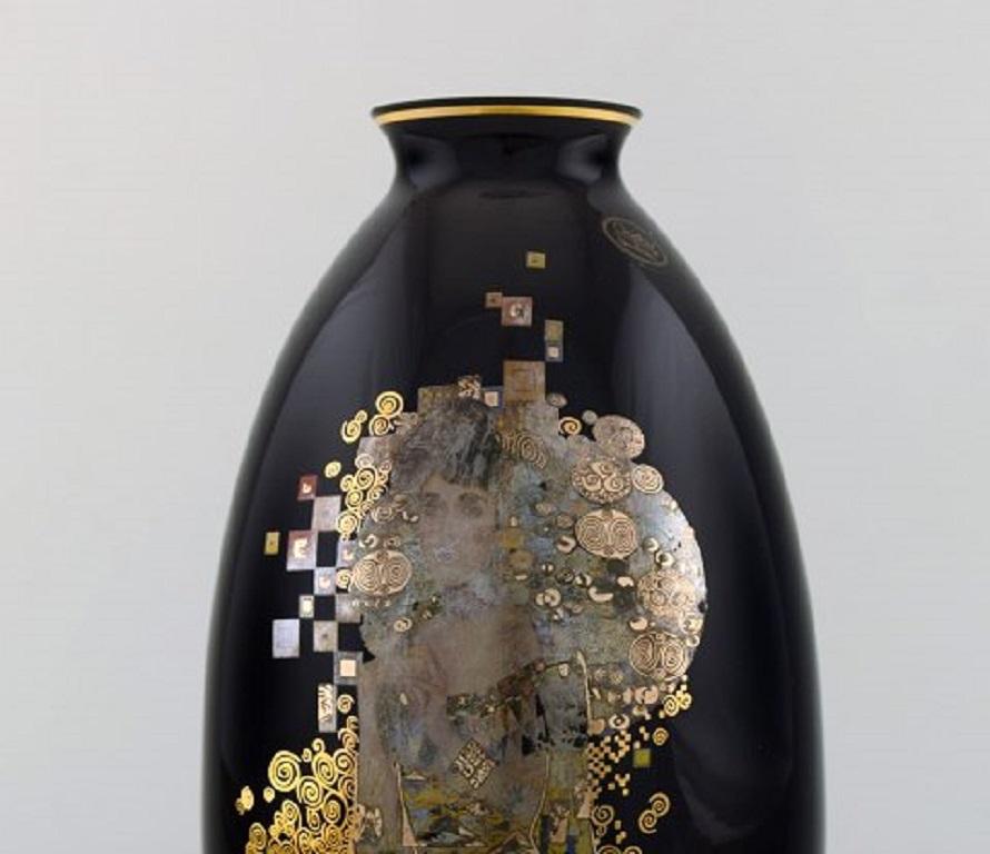 Large Goebel Vase in Porcelain with Gustav Klimt Motifs, Late 20th ...