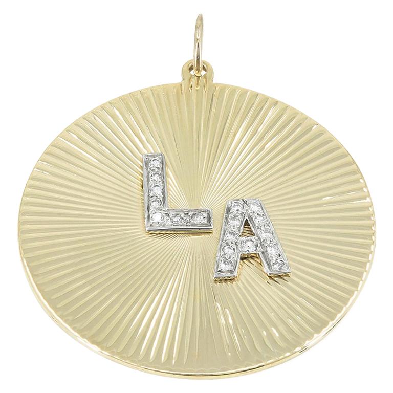 Large Gold and Diamond LA Charm at 1stDibs