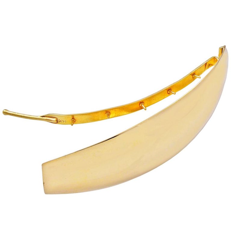 Large Gold Barrette at 1stDibs