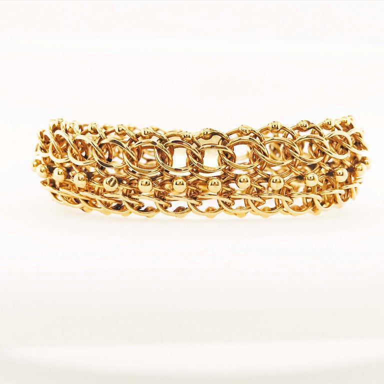 Large Gold Charm Bracelet, Bracelet with Custom Links in 14 Karat Gold ...