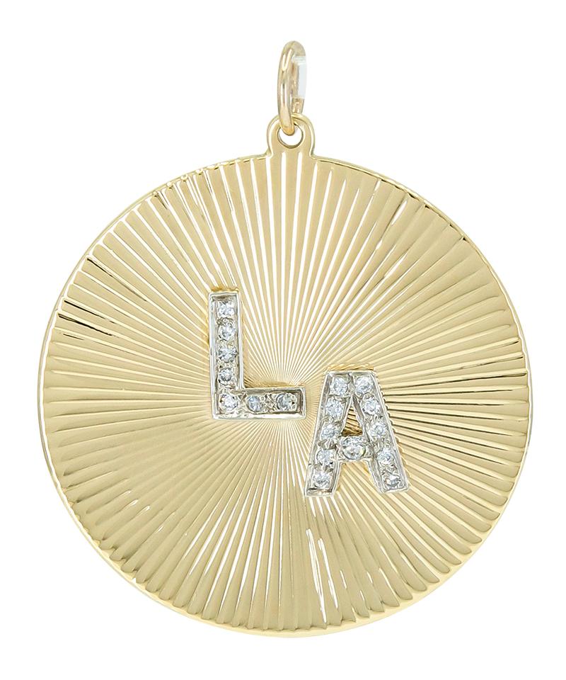 Large Gold and Diamond LA Charm at 1stDibs