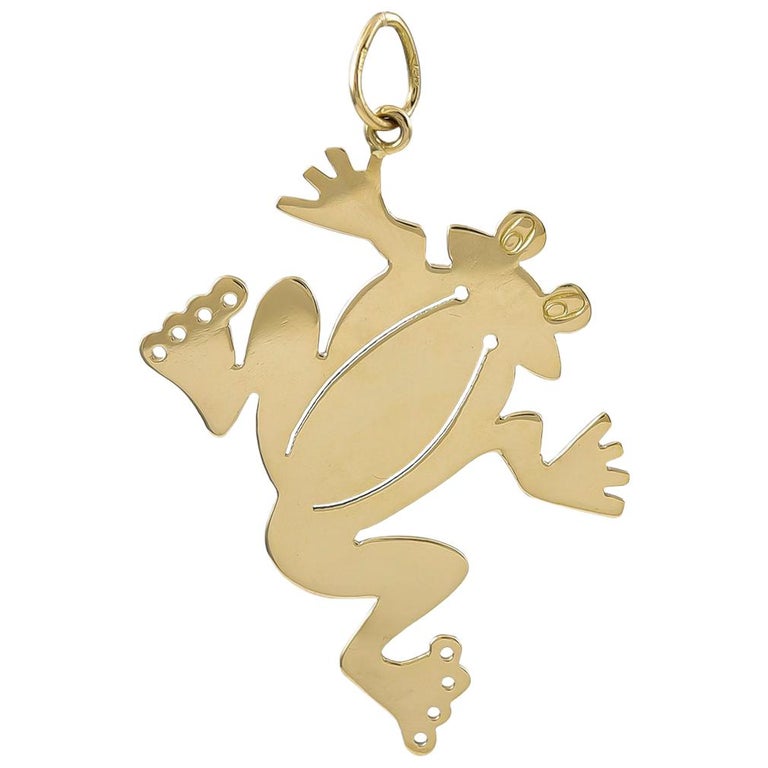 Large Gold Frog Pendant at 1stDibs
