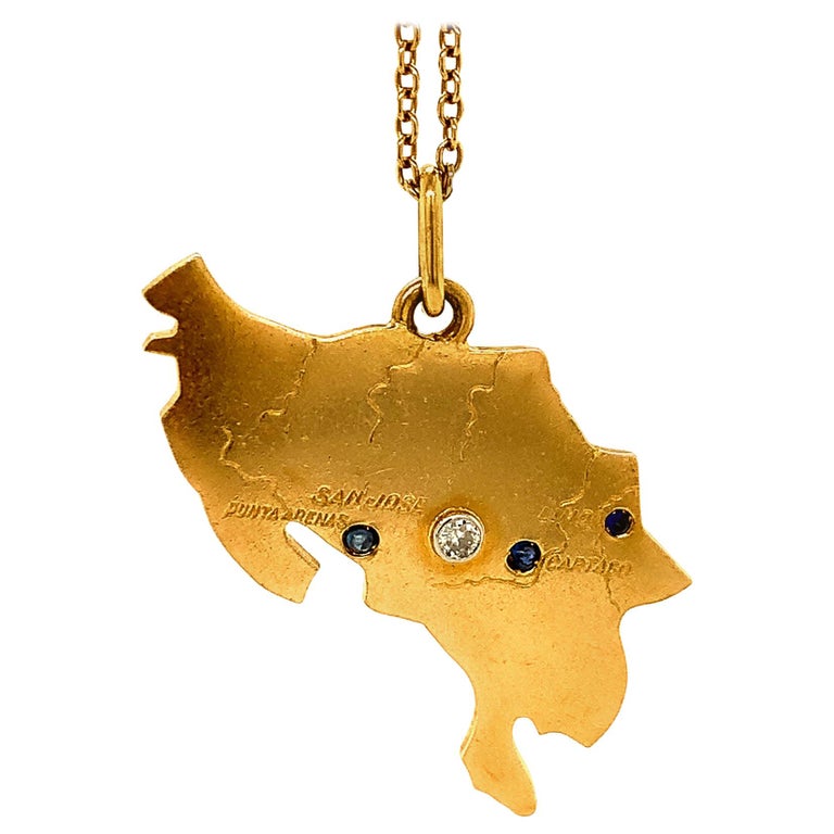 Large Gold Gemset Costa Rica Charm For Sale at 1stDibs