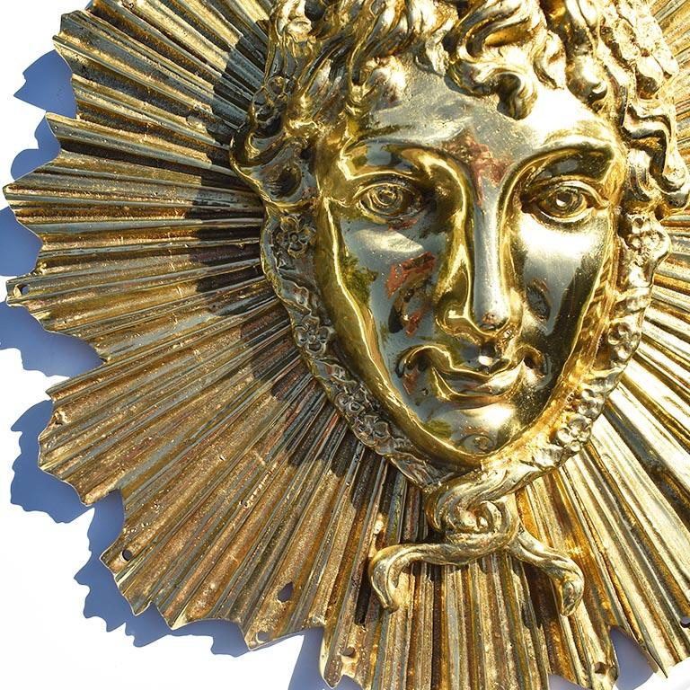Large Gold-Plated Solid Metal Medusa Head Cabinet Hardware Starburst ...