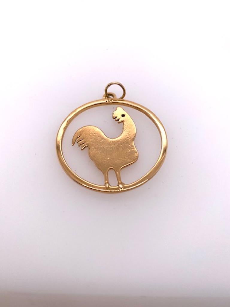 Large Gold Rooster Charm For Sale at 1stDibs