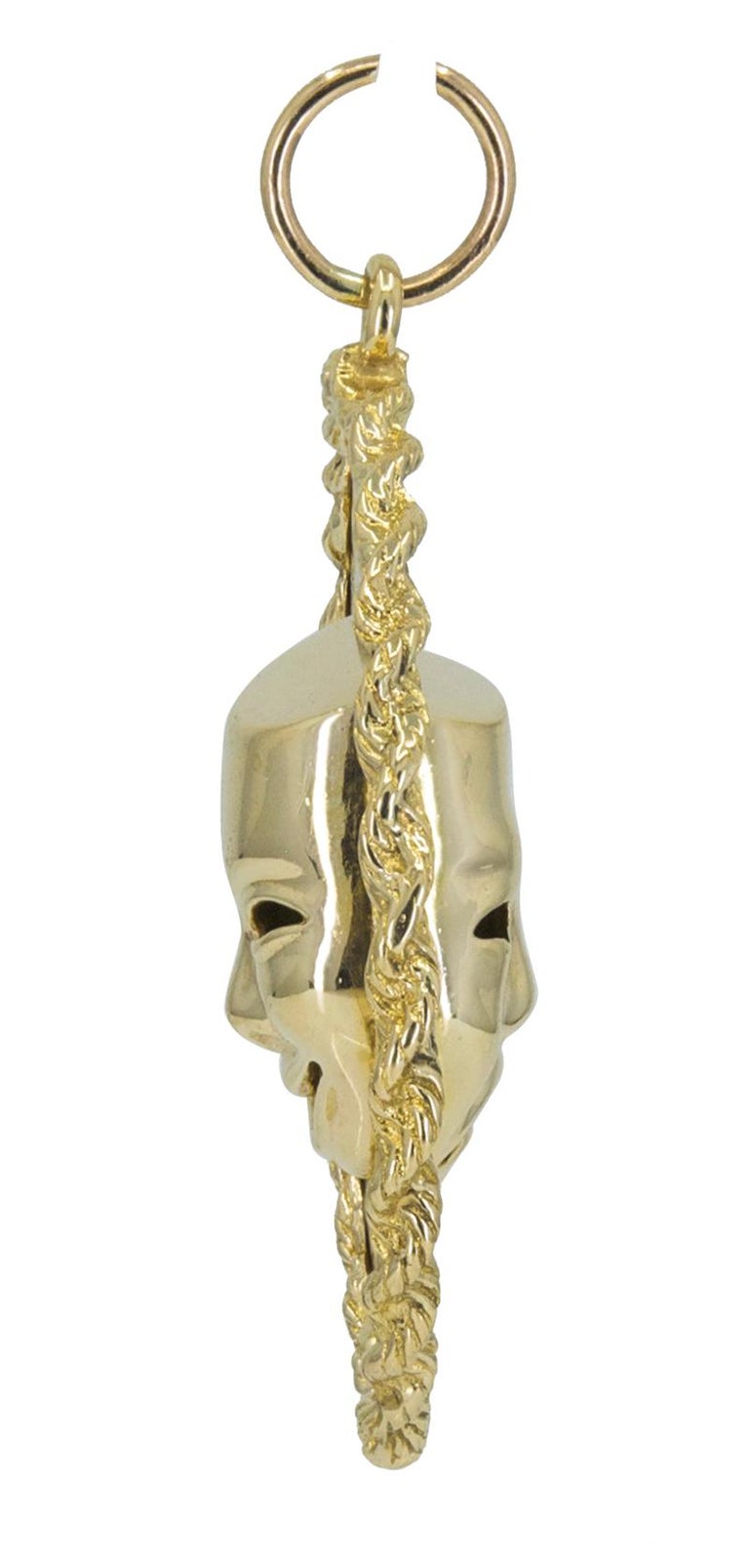 Large Gold Smile/Cry Charm For Sale at 1stDibs
