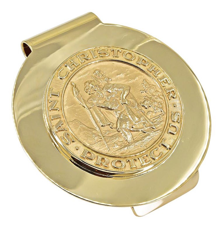 Large Gold Tiffany and Co. St. Christopher Money Clip at 1stDibs
