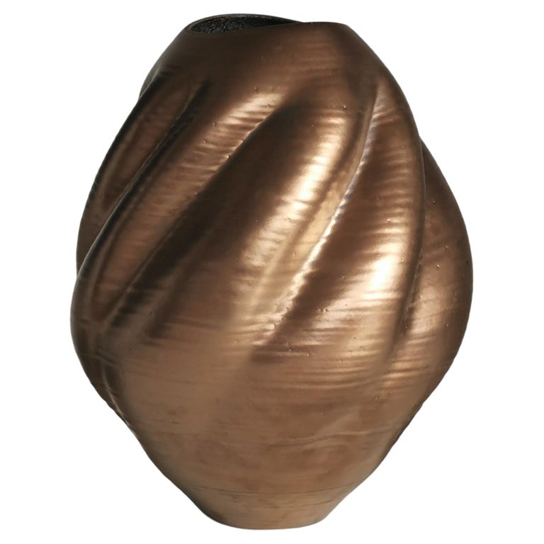 Large Gold Wave Form, Unique Contemporary Ceramic Sculpture Vessel N.80 ...