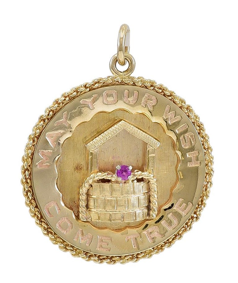 Large Gold Wishing Well Charm For Sale at 1stDibs