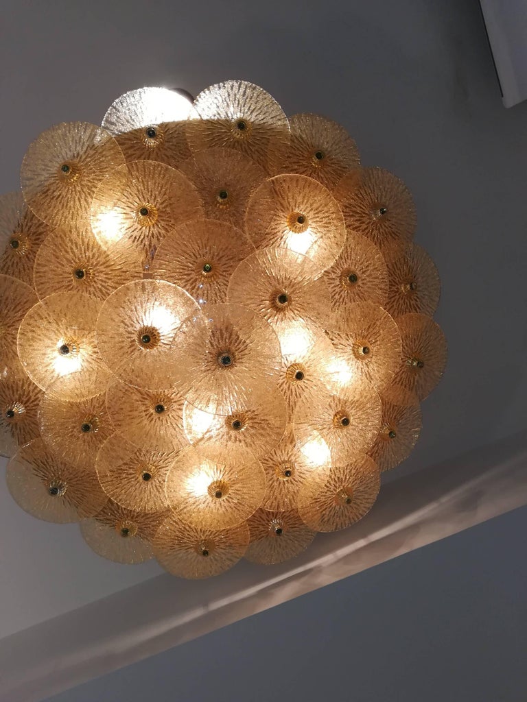 Large Golden Crystal Ceiling Light For Sale at 1stDibs