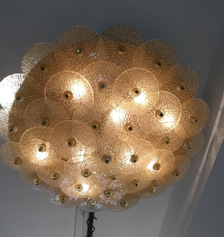 Large Golden Crystal Ceiling Light For Sale at 1stDibs