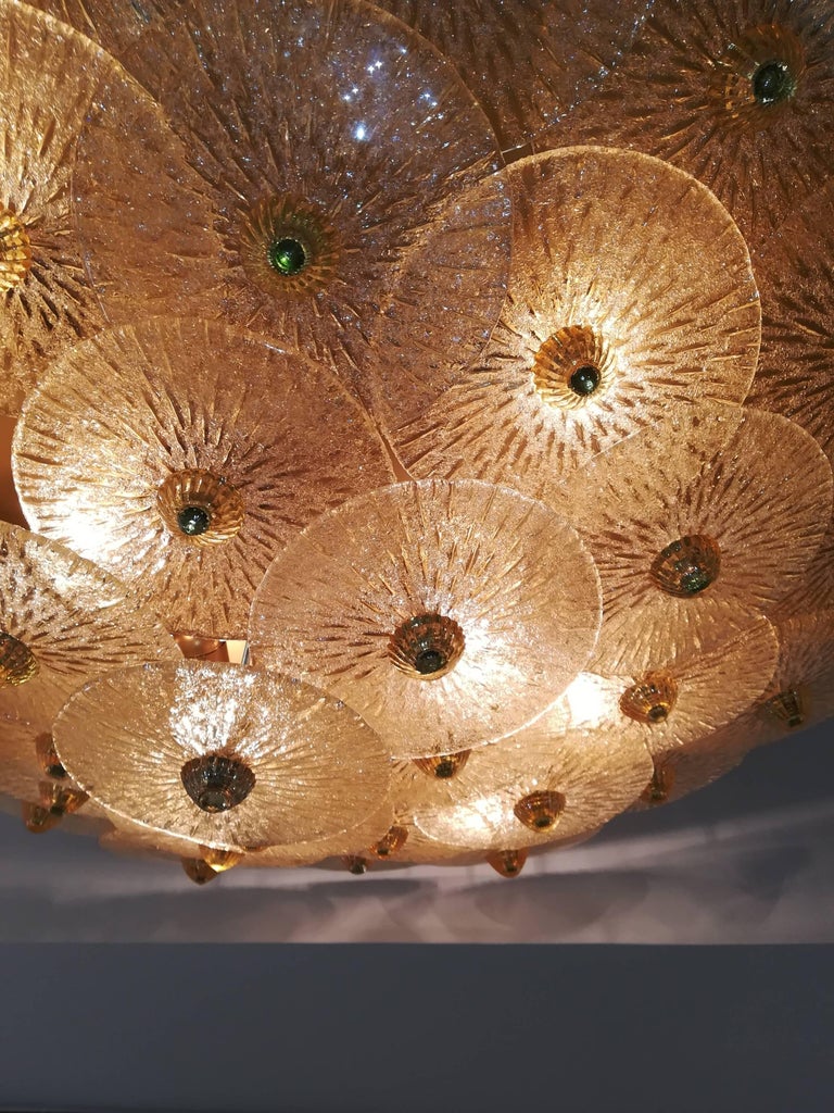 Large Golden Crystal Ceiling Light For Sale at 1stDibs
