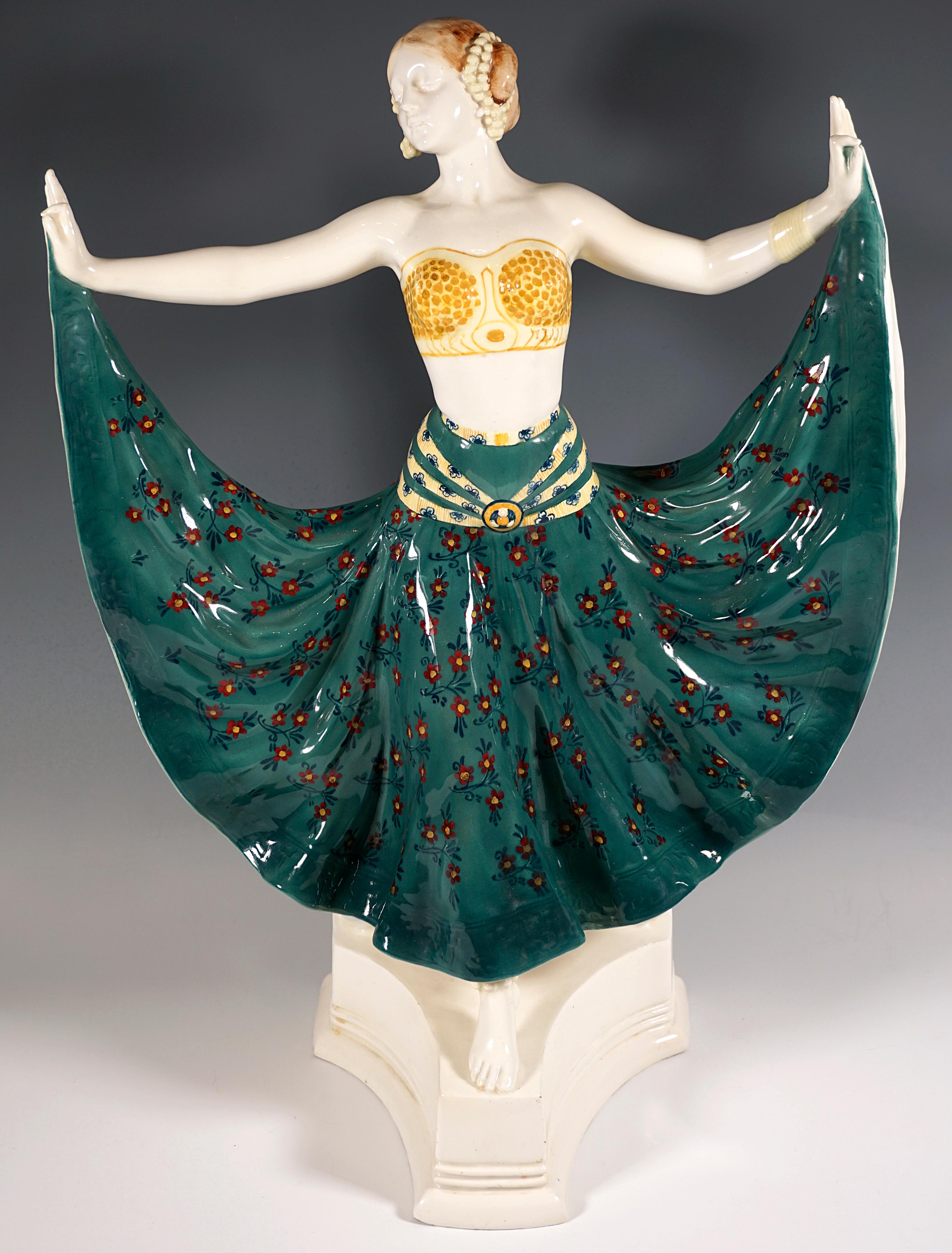 Large Goldscheider Vienna Art Déco Figure, 'Ruth' Dancer In Oriental ...