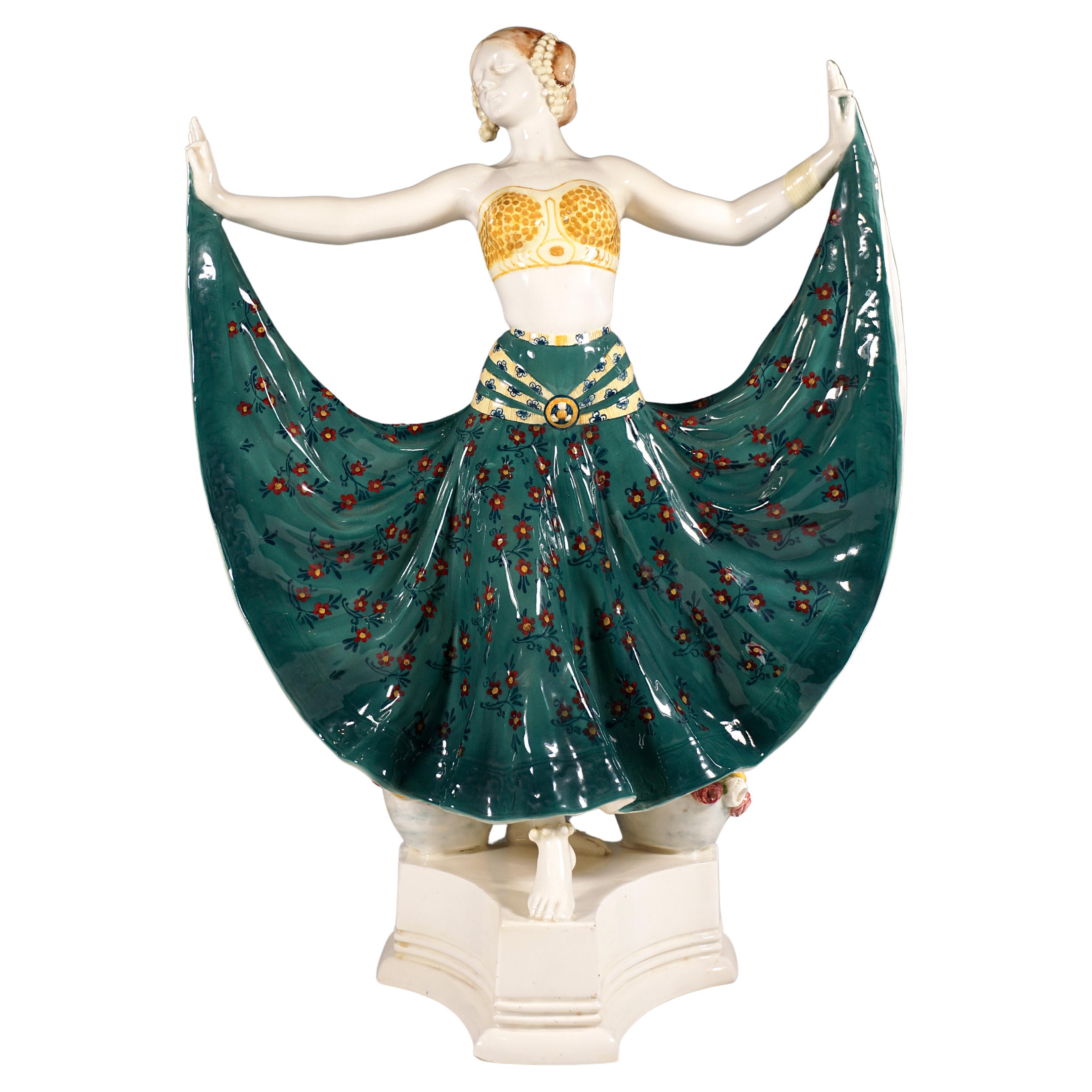 Large Goldscheider Vienna Art Déco Figure, 'Ruth' Dancer In Oriental ...