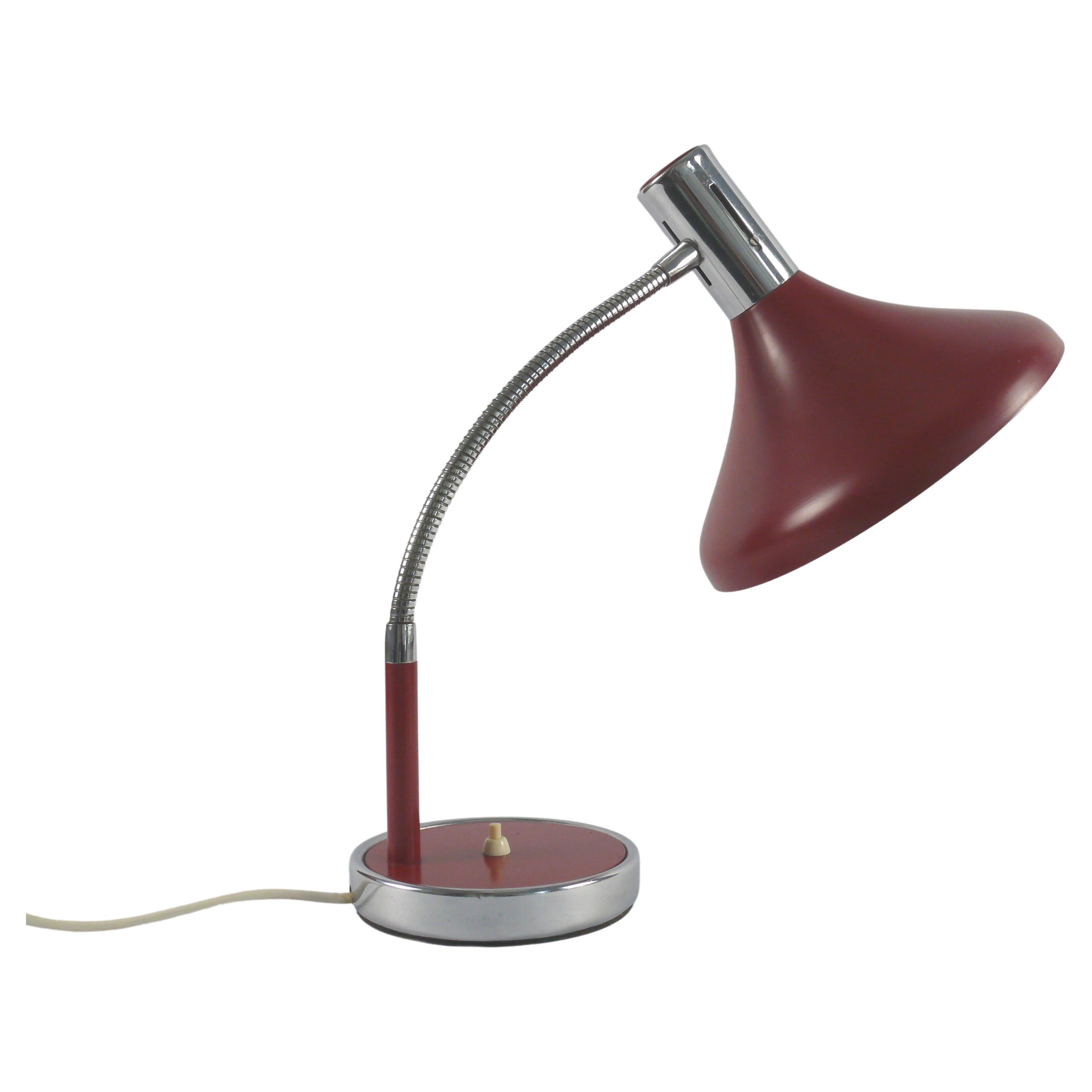 Vintage Black and Chrome Gooseneck Desk Lamp For Sale at 1stDibs
