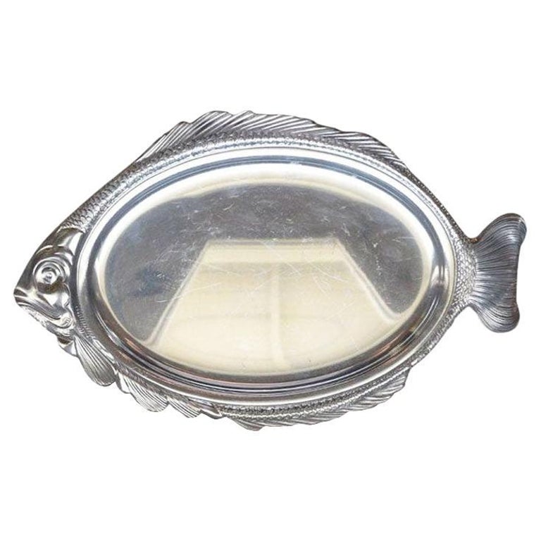 Large Gorham Metal Fish Serving Platter For Sale at 1stDibs