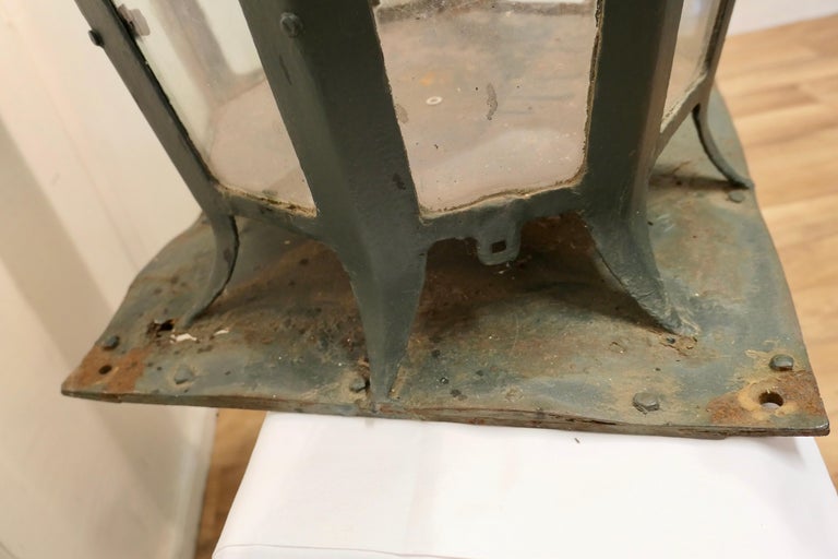 Large Gothic Iron Porch or Gate Post Lantern For Sale at 1stDibs