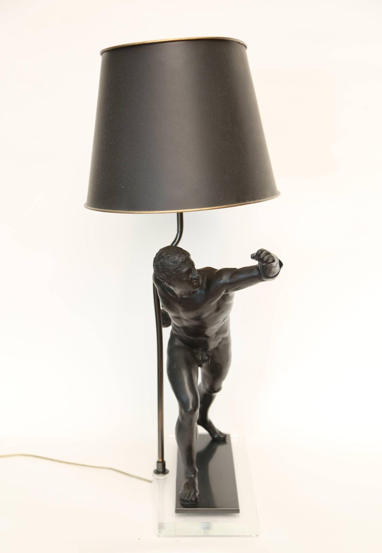 Large Grand Tour Ancient Greek Athlete Sculpture Table Lamp For Sale at ...