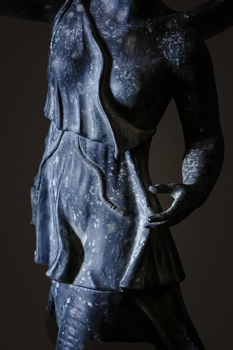 Large Grand Tour Nike or Goddess Victory in Bronze on Carved Stone ...