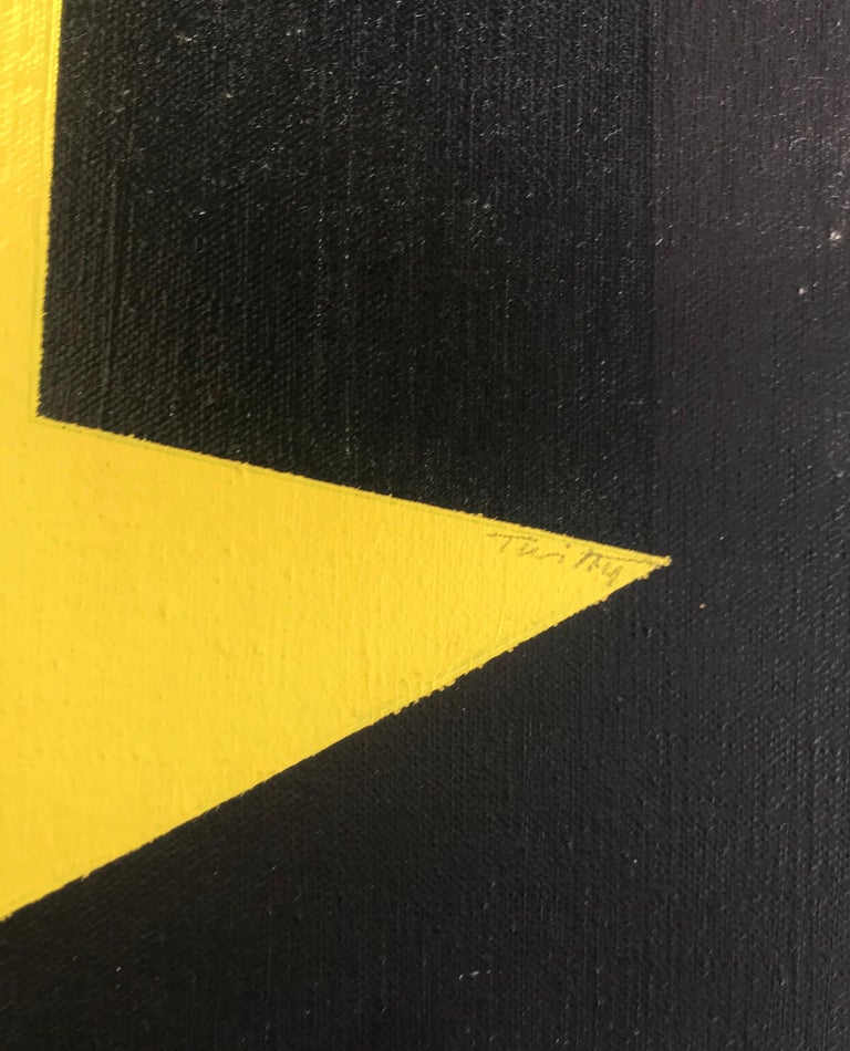 Large Graphic James Twitty Modernist Abstract Painting, 1971 at 1stDibs