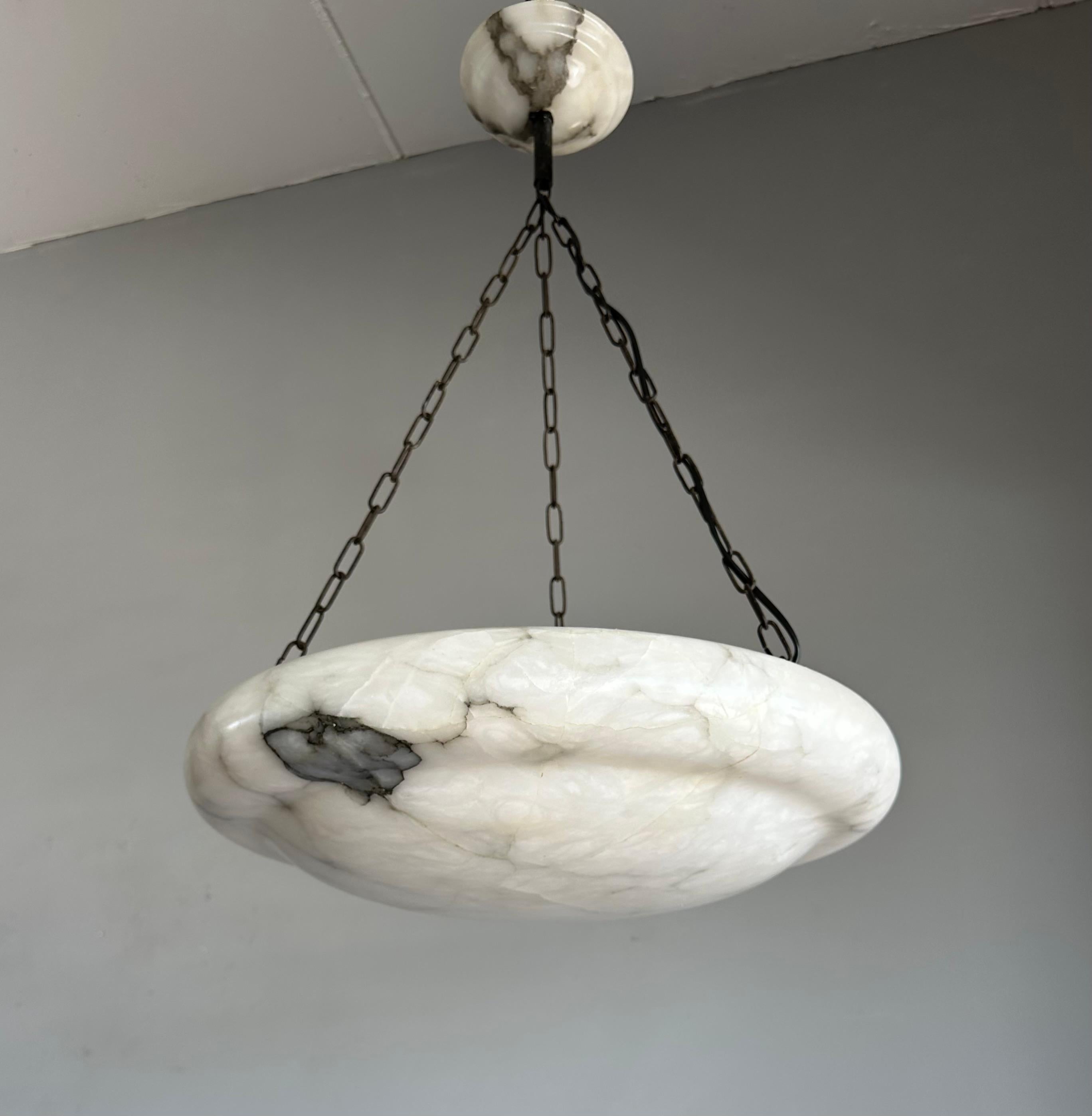 Large and Great Looking Restored Antique White and Black Alabaster ...