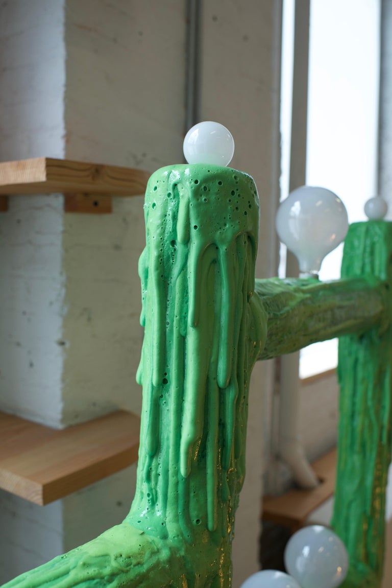 Large Green Expandable Foam Floor Lamp by Joseph Algieri For Sale at ...