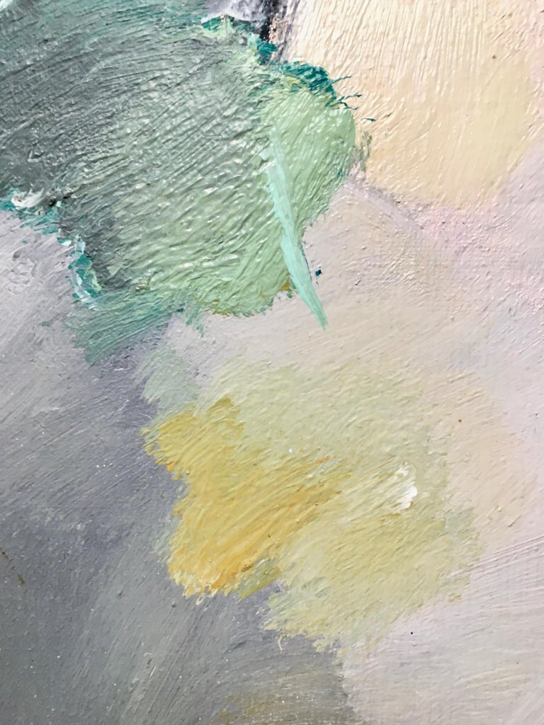 Large Grey Green Abstract Oil on Canvas by Beverley Downie 1978 ...