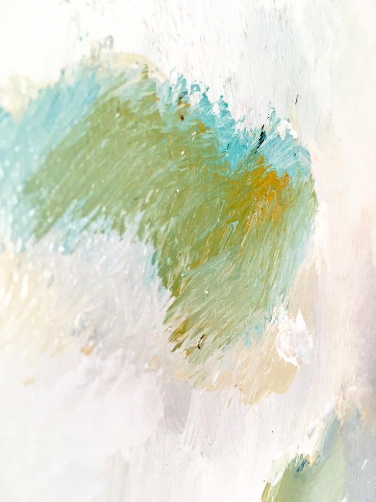 Large Grey Green Abstract Oil on Canvas by Beverley Downie 1978 ...