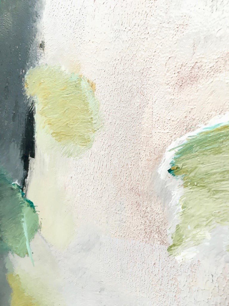 Large Grey Green Abstract Oil on Canvas by Beverley Downie 1978 ...