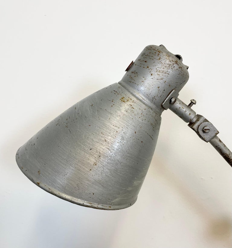 Large Grey Industrial Workshop Table Lamp, 1960s For Sale at 1stDibs