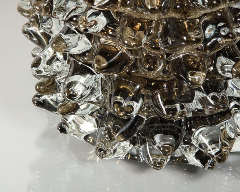 Murano Gray Glass "Rostrate" Vase For Sale at 1stDibs | spiky glass vase