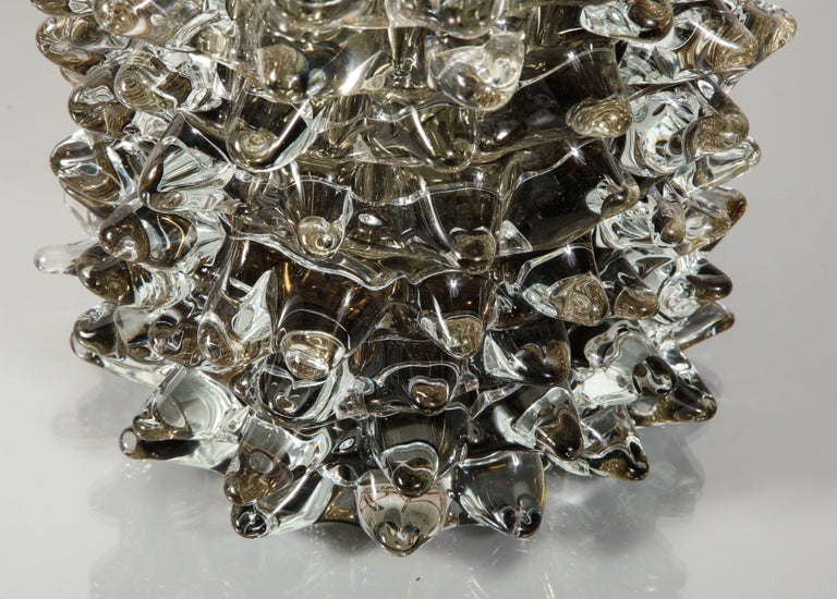 Murano Gray Glass "Rostrate" Vase For Sale at 1stDibs | spiky glass vase