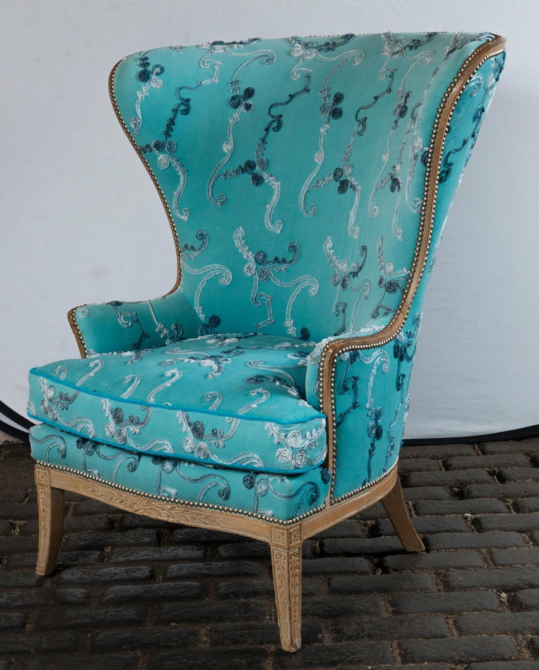 Large Grosfeld House Wing Chair at 1stDibs | wing chair online, large ...
