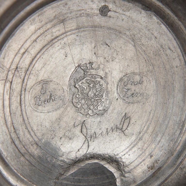 Large Group of Antique German Pewter Mugs, Tankards, and Ewers For Sale ...
