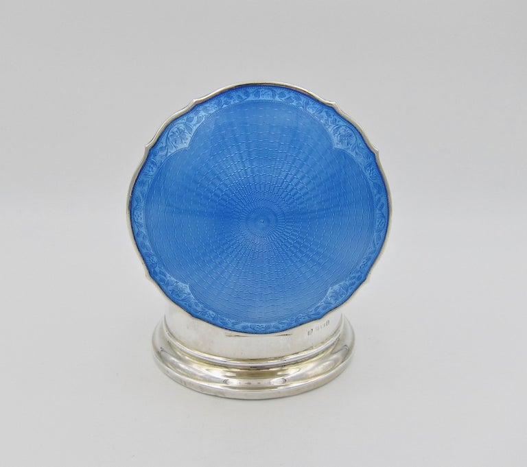 Large English Art Deco Sterling Silver and Guilloche Enamel Box ...