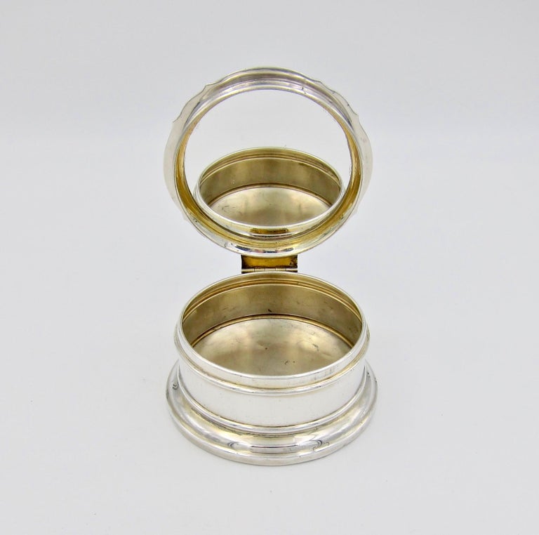 Large English Art Deco Sterling Silver and Guilloche Enamel Box ...