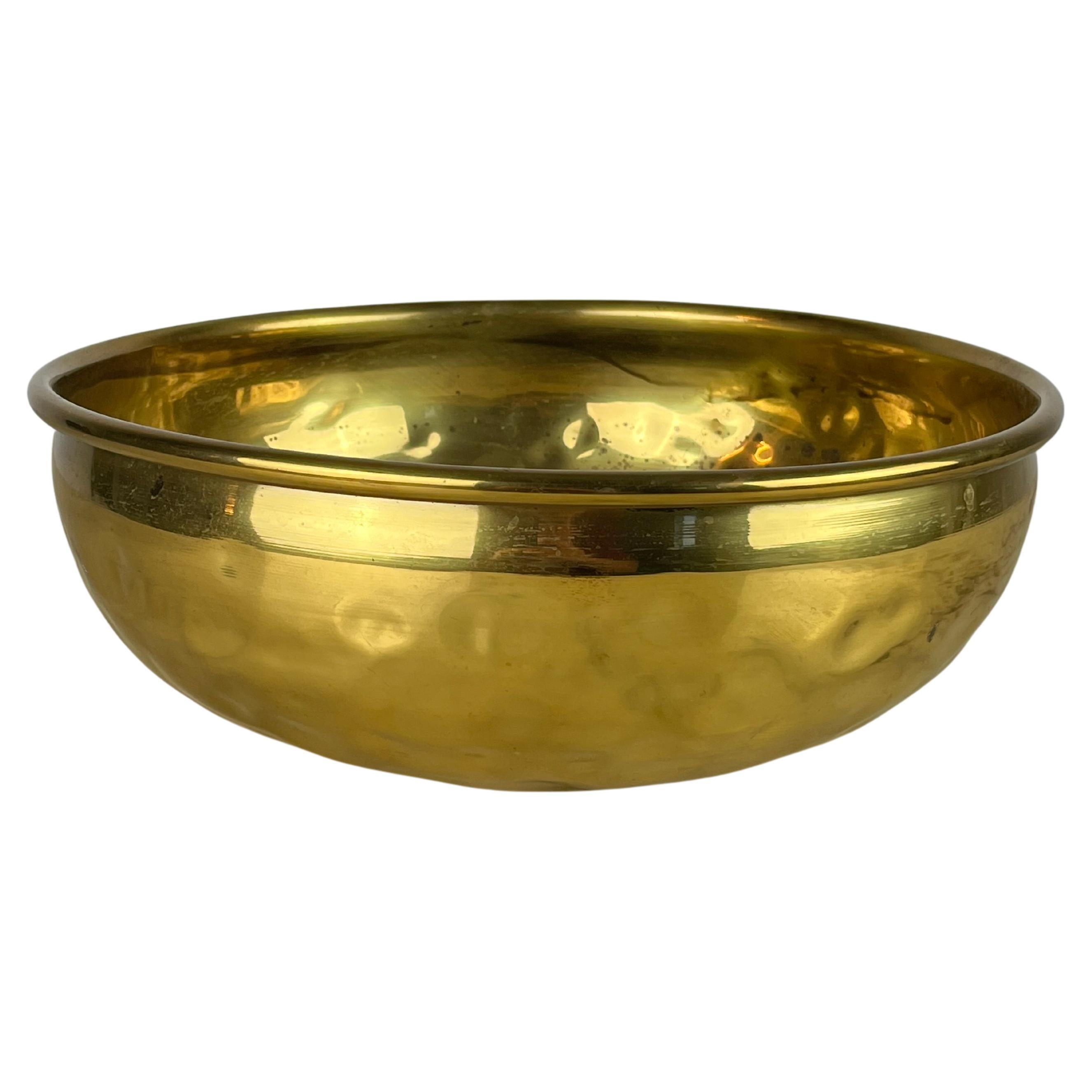 Large Hand-Hammered Brass Singing Bowl Nepal 1950s For Sale at 1stDibs