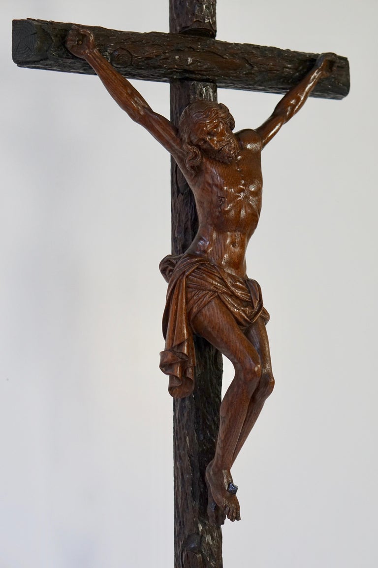 Large Hand Carved, Late 19th Century Corpus of Christ or Crucifix at ...