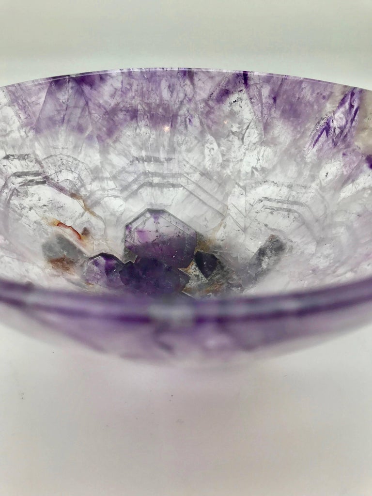Large Hand-Carved Semi-Precious Gemstone Amethyst Bowl from India For ...