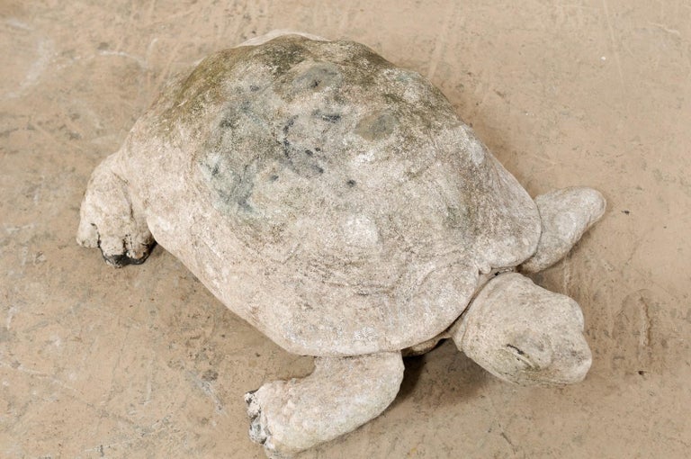 Large Hand-Cast Stone Box Turtle Garden Sculpture at 1stDibs | large ...