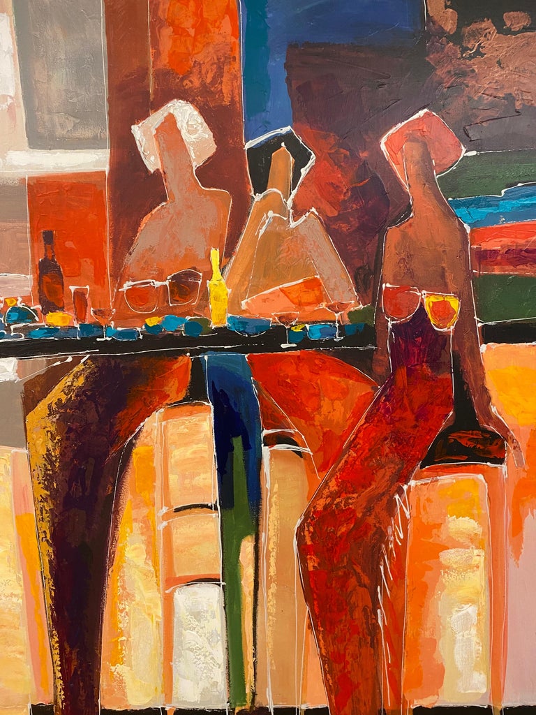 Large Hand Embellished Giclee on Canvas by Fabrice, Signed Titled ...