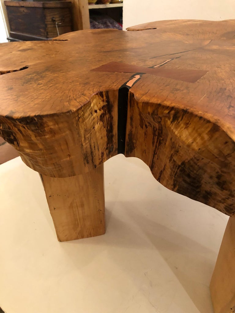 Large Hand Made Amoeba Shaped Organic Modern Maple Coffee Table For ...