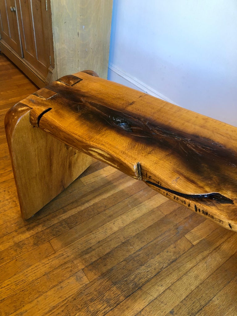 Large Hand-Made Solid Live Edge Bench For Sale at 1stDibs